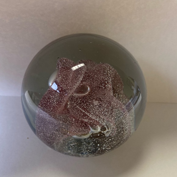 Accents | Vintage Handmade 24 Lead Crystal Paperweight Poland Mauve ...